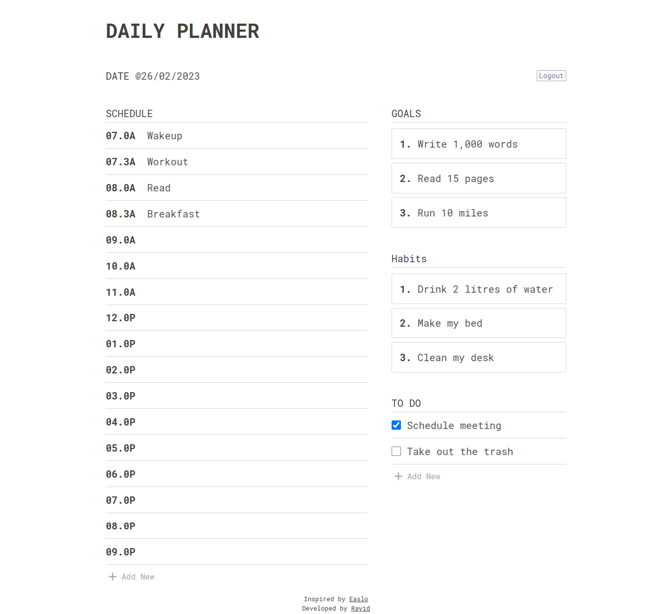 GitHub - Rayid-Ashraf/Daily-Planner: Daily Planner is the ultimate tool for anyone looking to ...